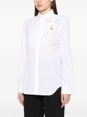 Undercover Floral-embroidered Cotton Shirt