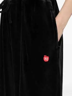 Alexander Wang Logo-appliqué Velour Track Pants