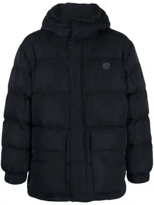 Maison Kitsuné Logo-appliqué Hooded Puffer Jacket - Black