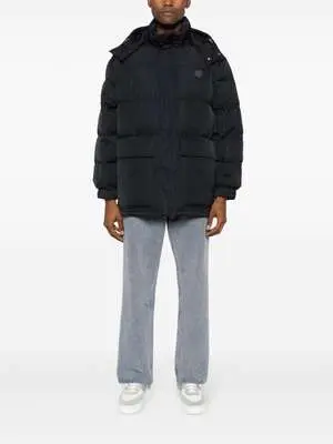Maison Kitsuné Logo-appliqué Hooded Puffer Jacket - Black