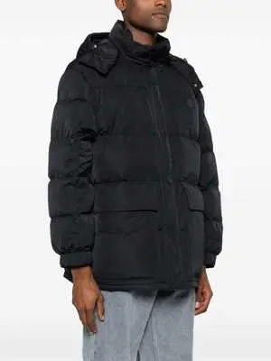 Maison Kitsuné Logo-appliqué Hooded Puffer Jacket - Black
