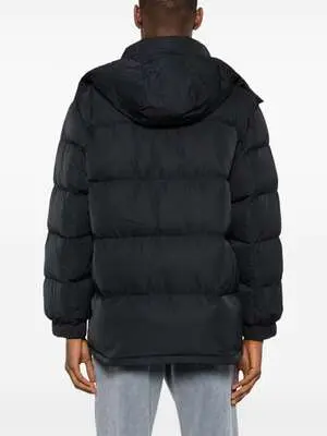Maison Kitsuné Logo-appliqué Hooded Puffer Jacket - Black