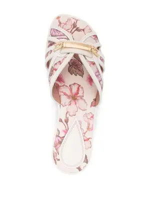 Zimmermann Prisma Floral-print Flat Sandals