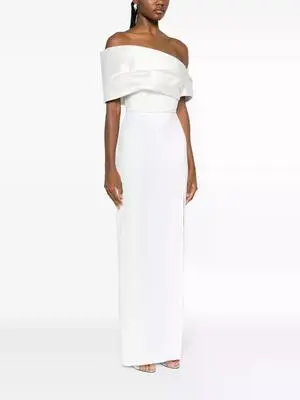Solace London Alexis Off-shoulder Maxi Dress - Neutrals