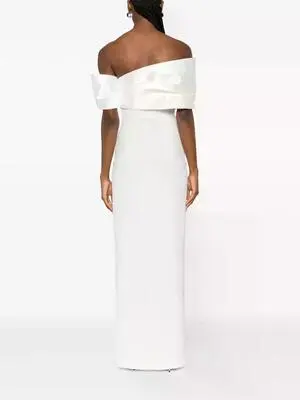 Solace London Alexis Off-shoulder Maxi Dress - Neutrals