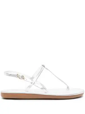Ancient Greek Silver Tone Sandals For Women