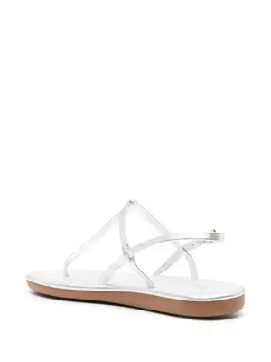 ANCIENT GREEK SANDALS Lito Metallic Leather Sandals - Silver