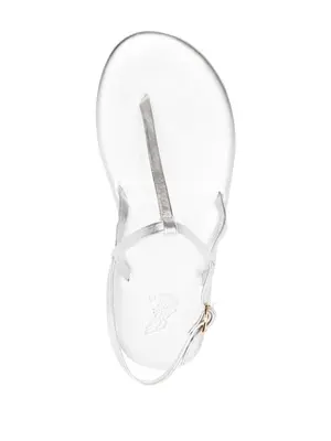 ANCIENT GREEK SANDALS Lito Metallic Leather Sandals - Silver