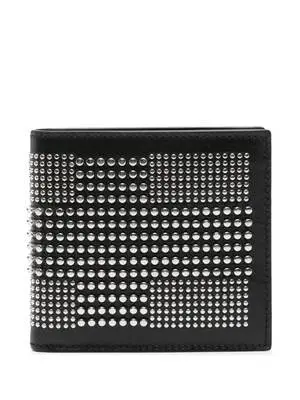 Alexander McQueen Studded Bi-fold Leather Wallet - Black
