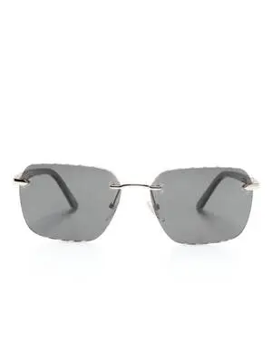 Chopard Logo-engraved Square-frame Sunglasses - Gold