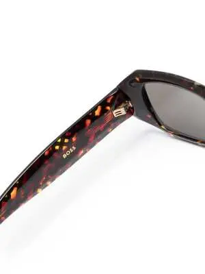 BOSS 1608s Rectangle-frame Sunglasses - Brown