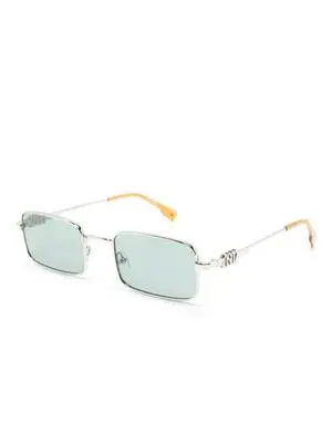 Dsquared2 Logo-engraved Rectangle-frame Sunglasses - Silver