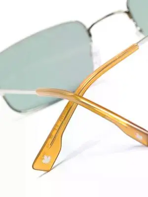Dsquared2 Logo-engraved Rectangle-frame Sunglasses - Silver