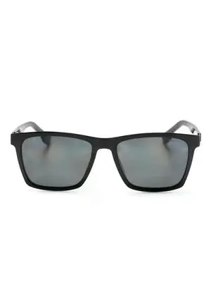 BOSS Logo-engraved Square-frame Sunglasses - Black