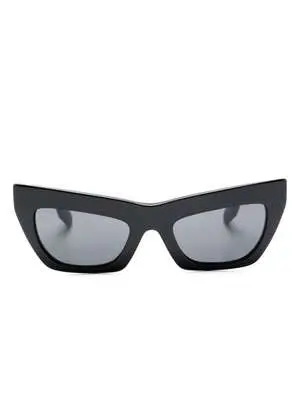 Burberry Logo Plaque Cat-eye Sunglasses - Black