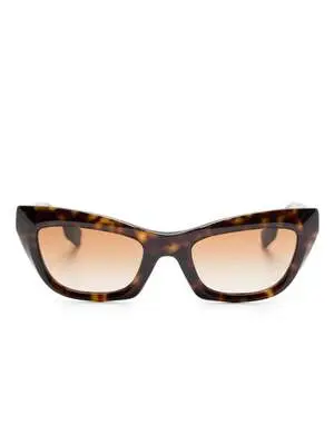 Burberry Lettering-plaque Sunglasses - Brown