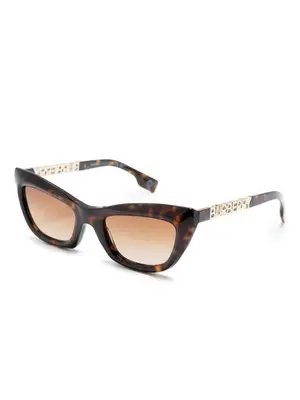 Burberry Lettering-plaque Sunglasses - Brown