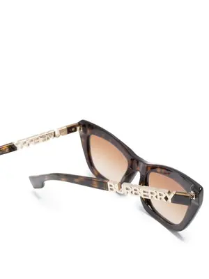Burberry Lettering-plaque Sunglasses - Brown