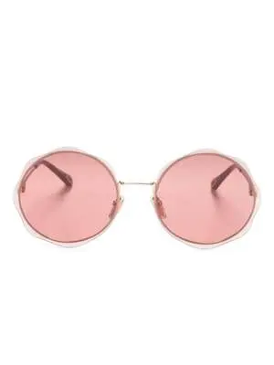 Chloé Honoré Scallop-frame Sunglasses - Red