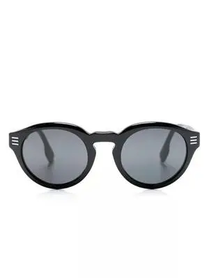 Burberry Round-frame Stud-detailed Sunglasses - Black