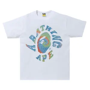 A BATHING APE Pigment Tie Dye Twist College Tee /sax - White