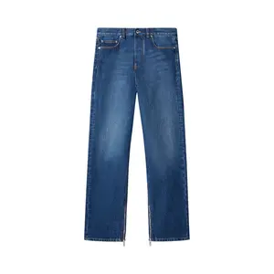 Off-White Arrow Tab Zip Detail Jeans - Blue