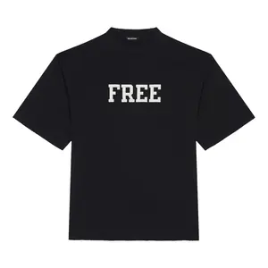 Balenciaga Free Logo Wide Tee /white - Black