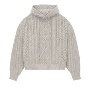 Fear Of God Cable Knit Hoodie - Grey