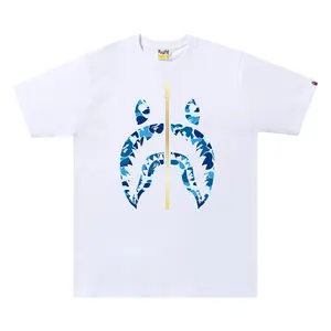 A BATHING APE Abc Camo Shark Tee /blue - White