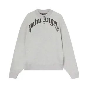 Palm Angels Curved Logo Crewneck - Grey