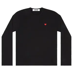 Play Comme Des Garcon Small Heart Long-sleeve T-shirt - Black