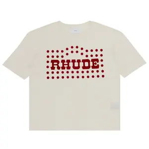 Rhude Flocked Burnout Tee - White