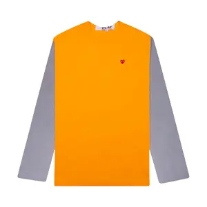 Play Comme Des Garcon Bi-color T-shirt - Yellow