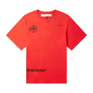 Off-White Impressionism Diagonal Stencil Tee - Red