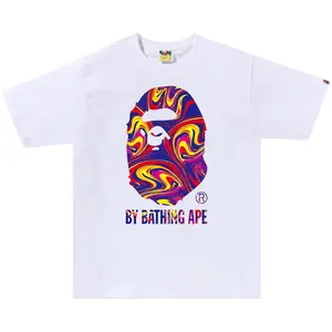 A BATHING APE Marbling Bathing Ape Tee - White