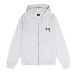 StÜssy Shattered Zip Hoodie 'ash Heather
