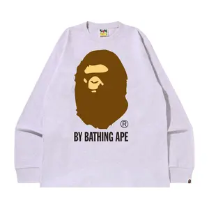 A BATHING APE By Bathing Ape Long-sleeve Tee - Grey