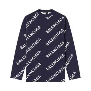 Balenciaga Allover Logo Crewneck - Black