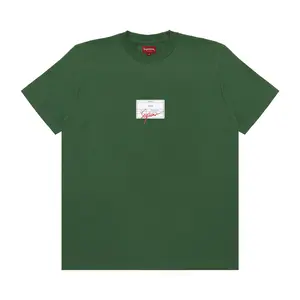 Supreme Signature Label Short-sleeve Top 'olive - Green