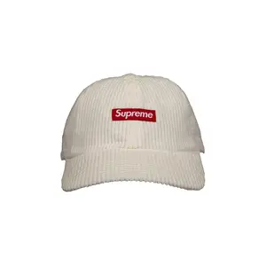 Supreme Ripple Corduroy 6-panel Cap - White