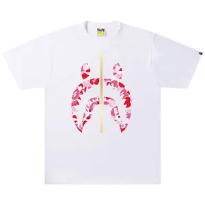 A BATHING APE Abc Camo Shark Tee /pink - White