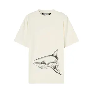 Palm Angels Broken Shark Classic Tee 'butter - White
