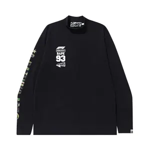 A BATHING APE X F1 Mock Neck Long-sleeve Tee - Black