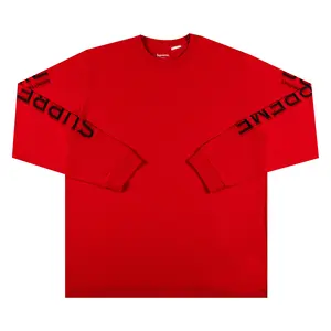 Supreme Intarsia Sleeve Long-sleeve Top - Red
