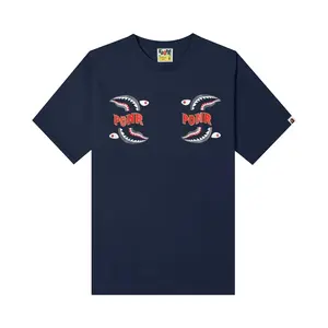 A BATHING APE Shark Ponr Relaxed Fit Tee 'navy