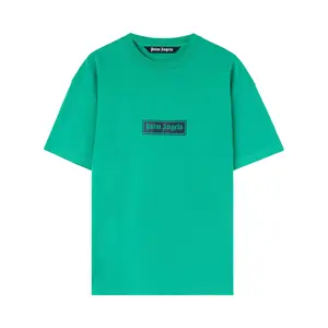 Palm Angels Gd Box Logo Tee /white - Green