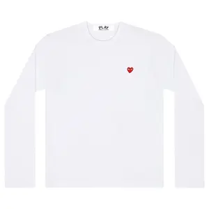 Play Comme Des Garcon Small Heart Long-sleeve T-shirt - White