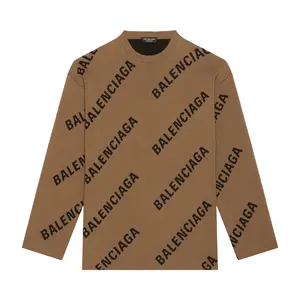 Balenciaga Allover Logo Crewneck Sweater - Black