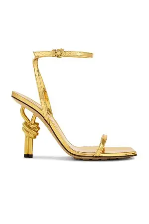 Bottega Veneta Gold Tone Sandals For Women