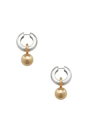Agmes Sonia Dangle Earrings - Sterling Silver & Gold Vermeil Mix